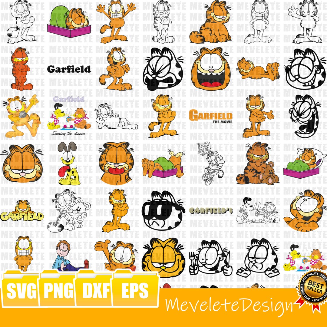 GarfieldSvg GarfieldPng SVG Bundle LAYERED Cricut Dateien, Instant ...