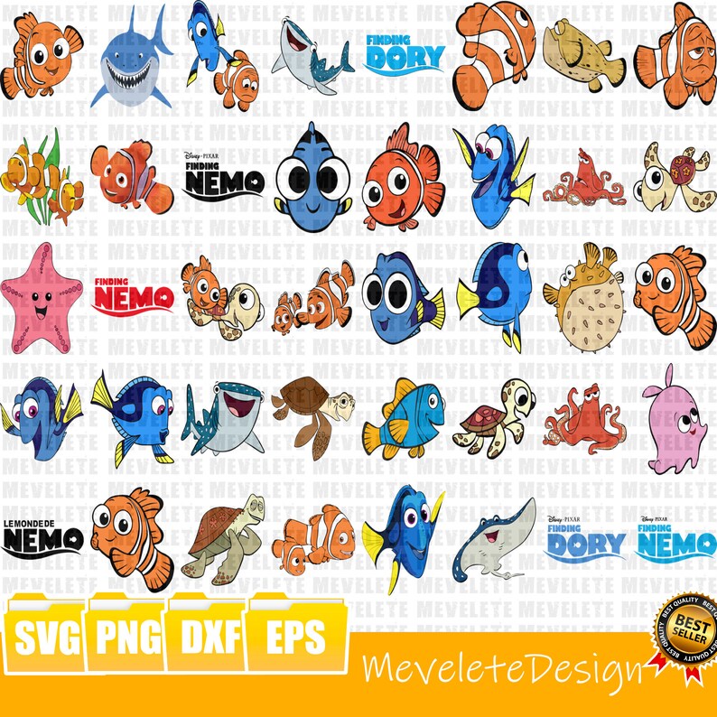 Finding Nemo Svg Finding Nemo Png SVG Bundle LAYERED Cricut Files ...