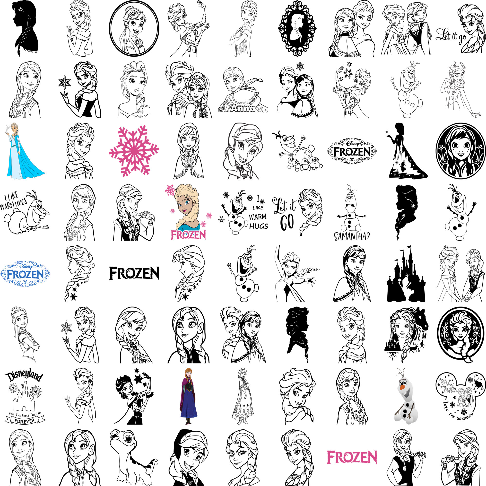 Frozen Svg Frozen Png SVG Bundle LAYERED Cricut Files,instant Download ...