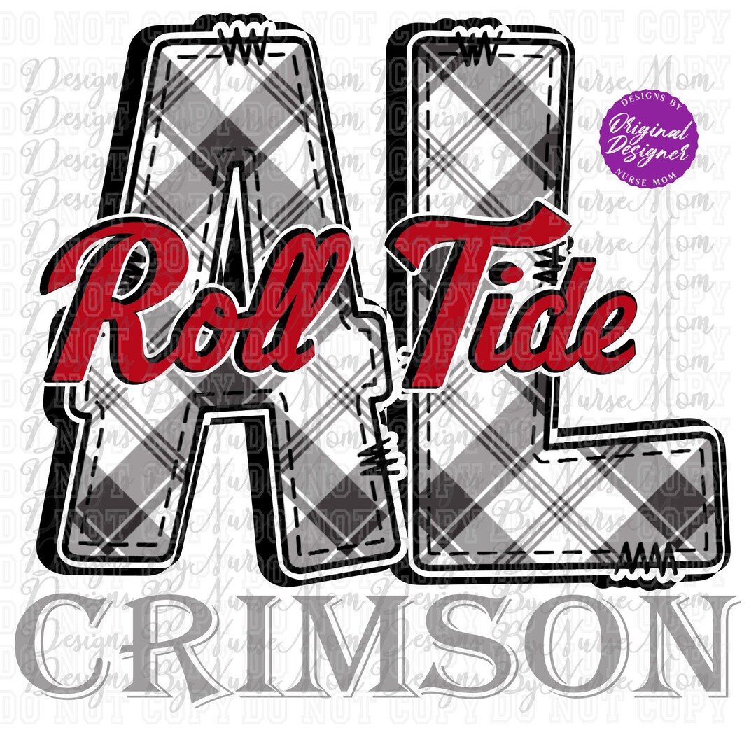 AL Alabama Roll Tide Plaid Letters Transparent High - Etsy