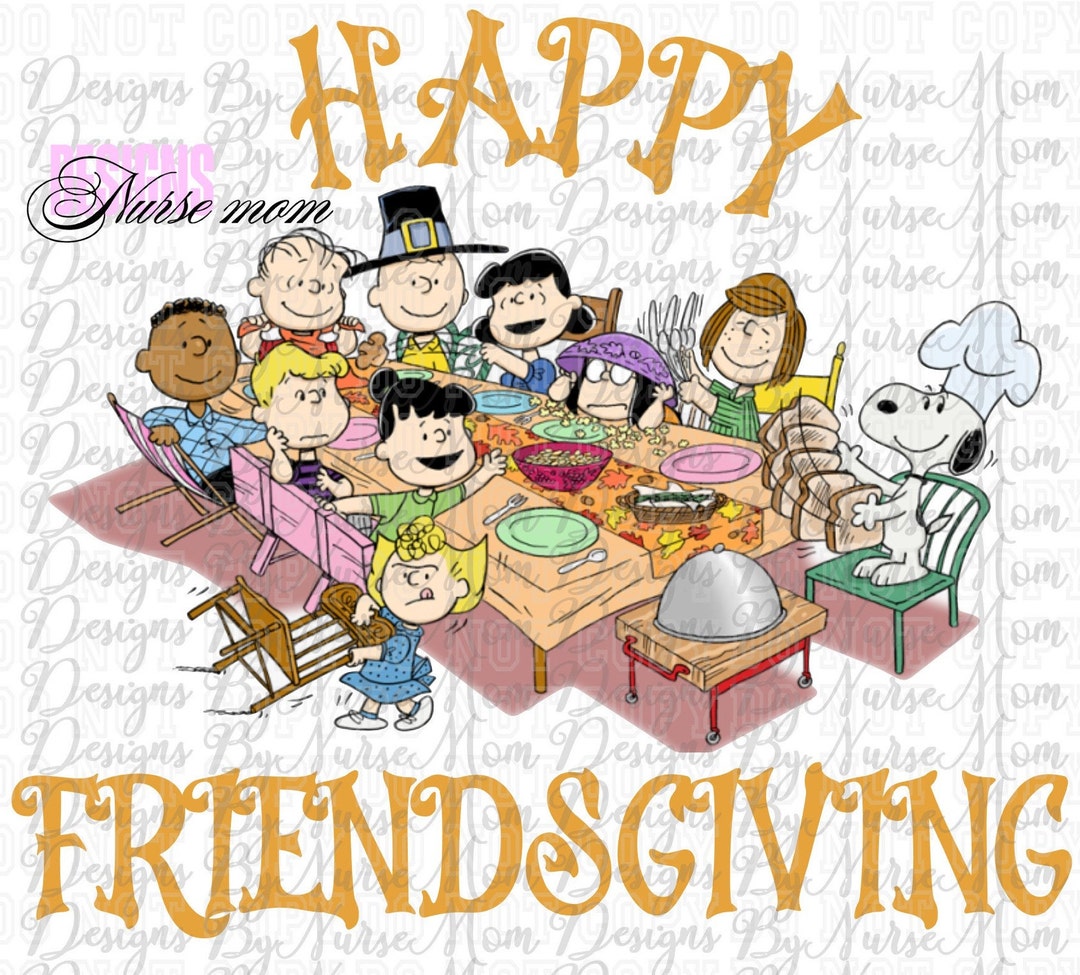 Happy Friendsgiving Charlie Brown Snoopy Peanuts Transparent - Etsy