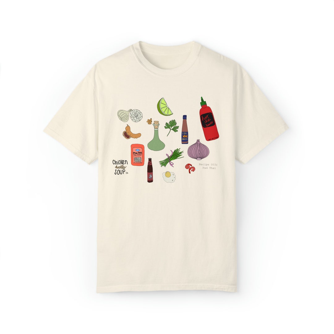 Recipe 003: Pad Thai Doodle T-shirt - Etsy