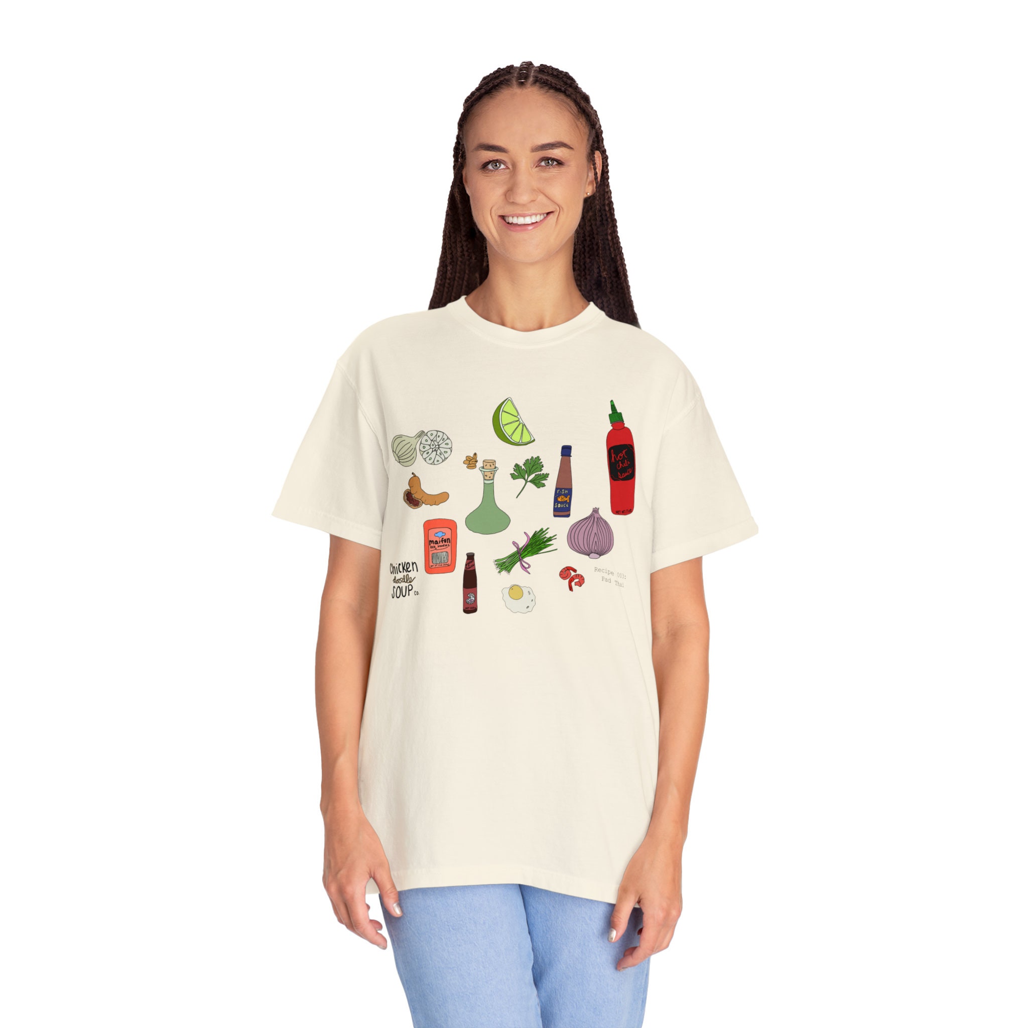 Recipe 003: Pad Thai Doodle T-shirt - Etsy