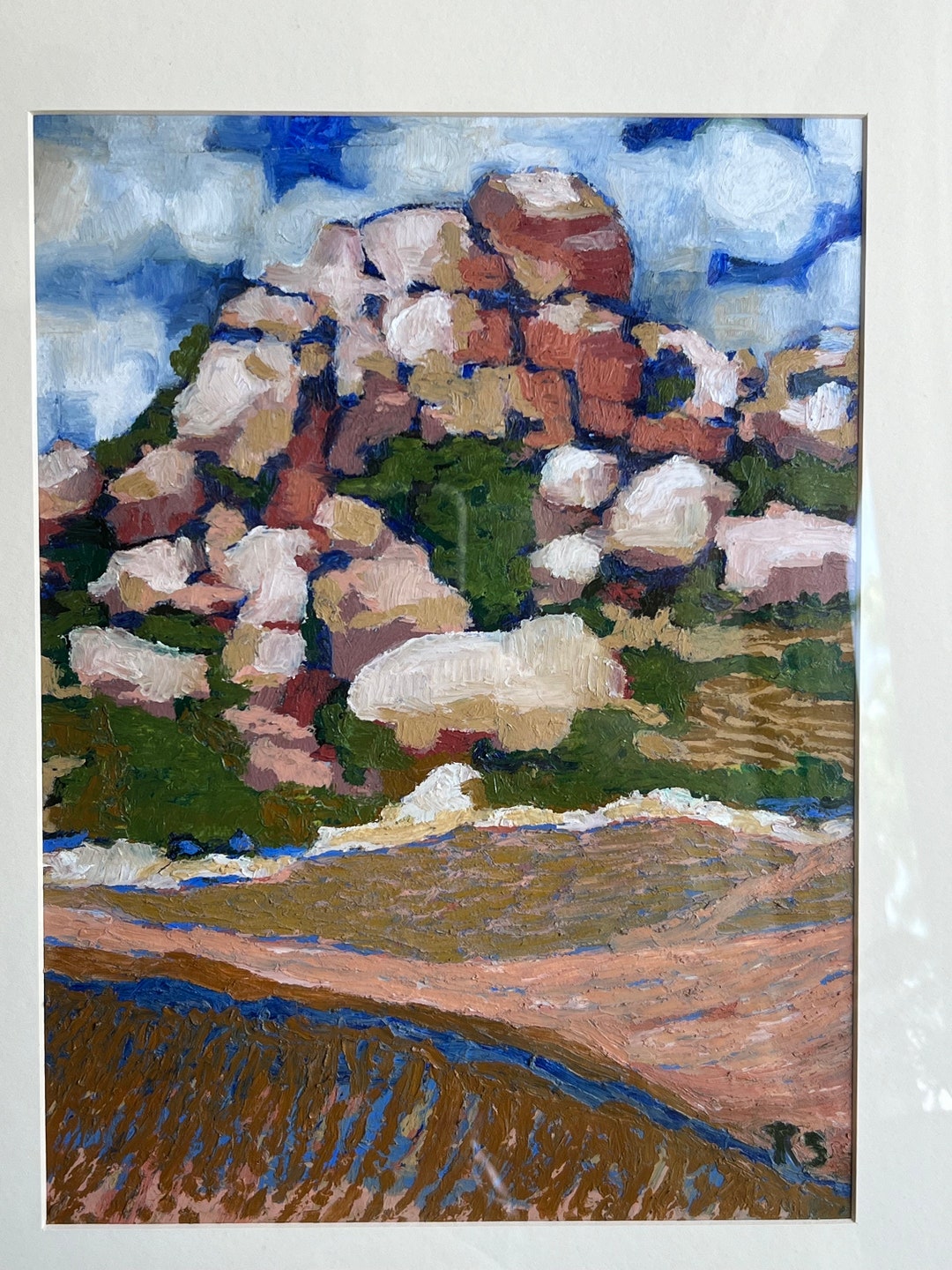 Rock Mound: Original 12x16 Oil Pastel - Etsy