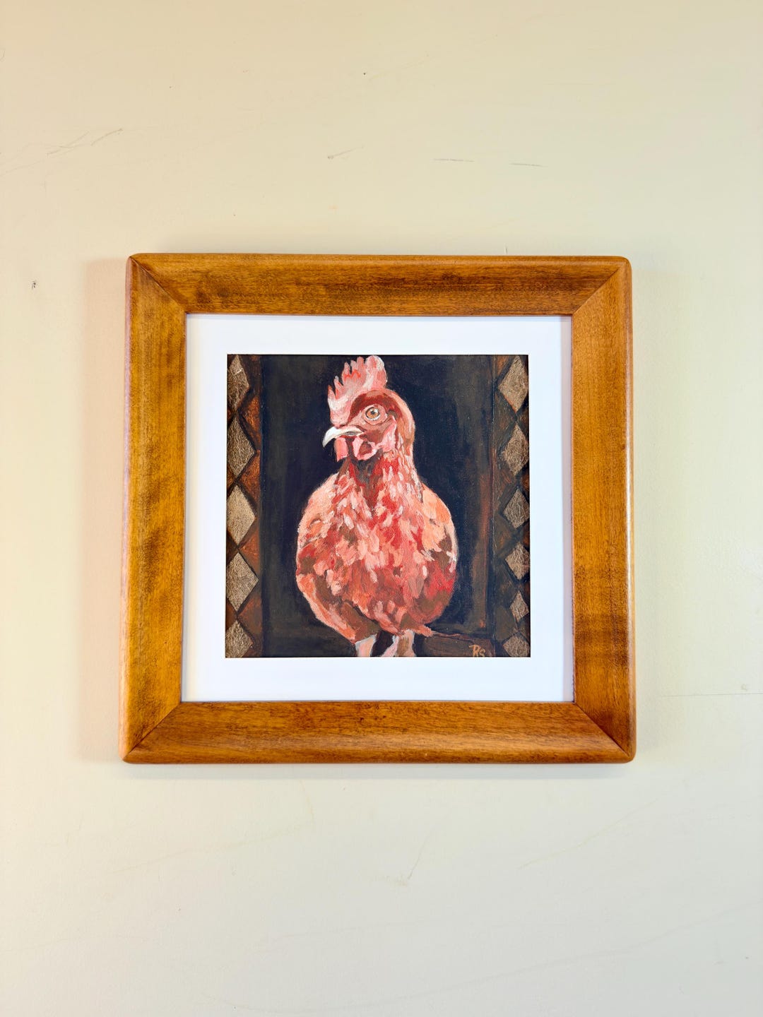 Harlequin Chicken Art Print | Modern Artwork Unframed | Oil Painting ...