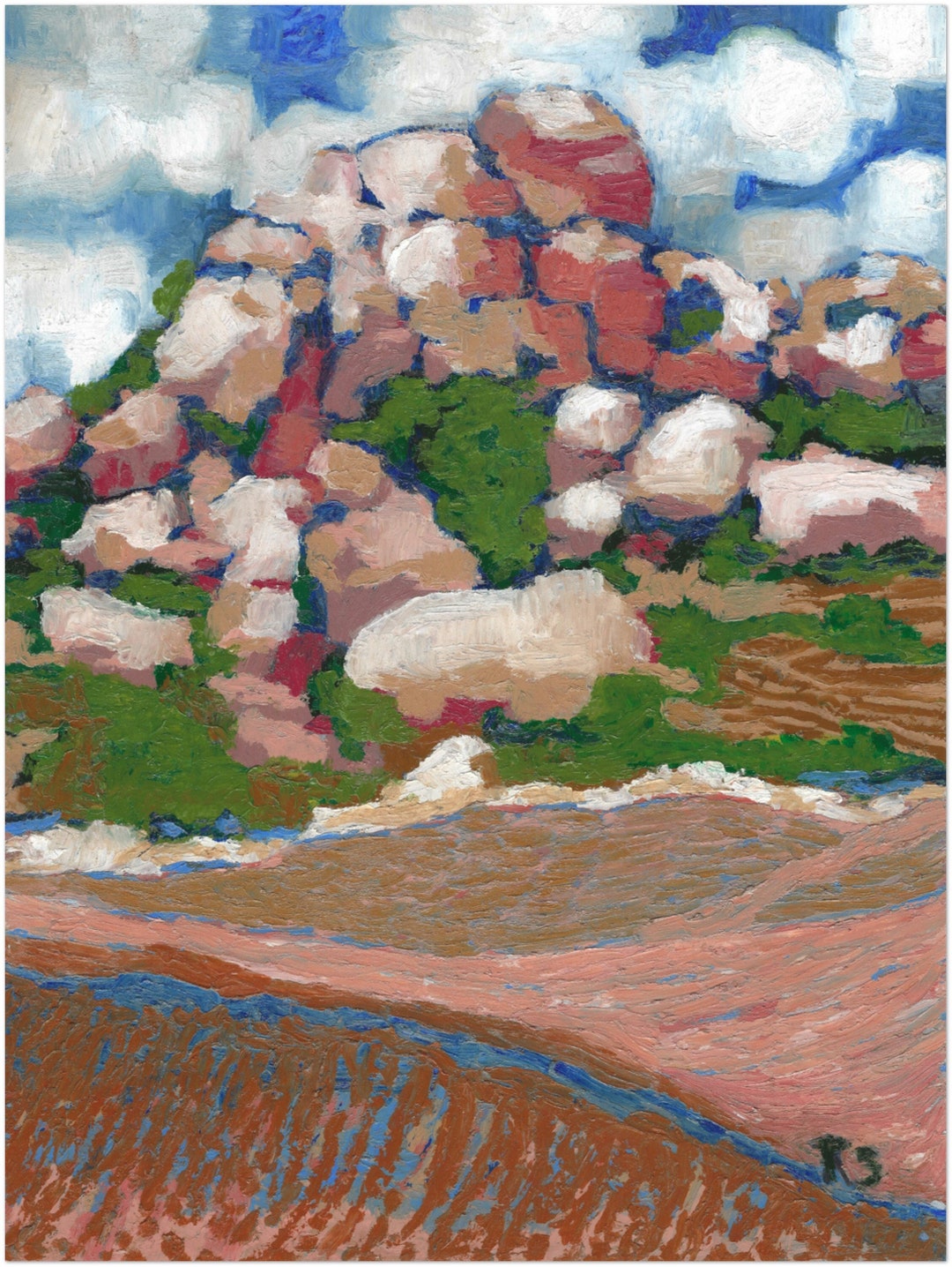 Rock Pile, Oil Pastel Print, Premium Matte Paper - Etsy