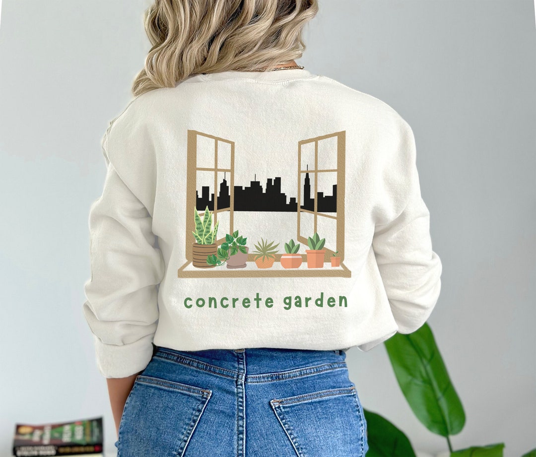 Concrete Garden Sweatshirt, NYC Skyline, Plant Lover Gift - Etsy