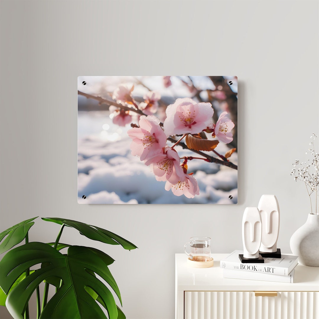 Cherry Blossoms Acrylic Wall Art Panels Home Decor Cherry Blossom ...