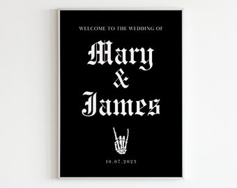 Gothic Wedding Welcome Sign, Gothic Wedding Decorations, A0, A1, A2 ...