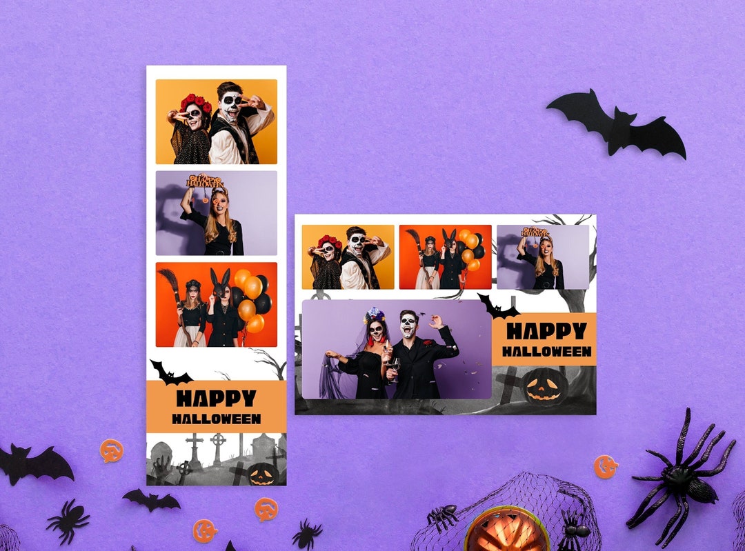 Halloween Photo Booth Card, Spooky Photo Booth Template, Pumpkin Photo ...