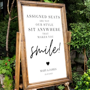 Assigned Seats Are Not Our Style Wedding Sign Template No - Etsy