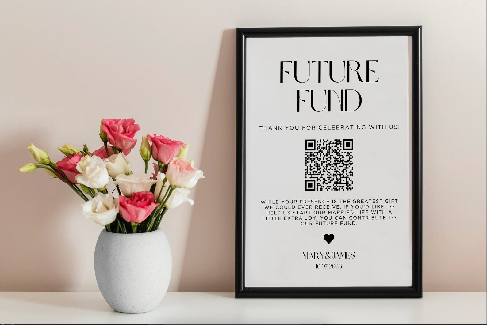 Future Fund QR Code Sign, Wedding Honeymoon Fund Sign, Venmo QR Code ...