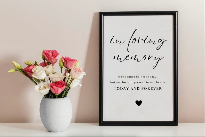 In Loving Memory Wedding Sign, Minimal Wedding Sign for Wedding, Modern ...