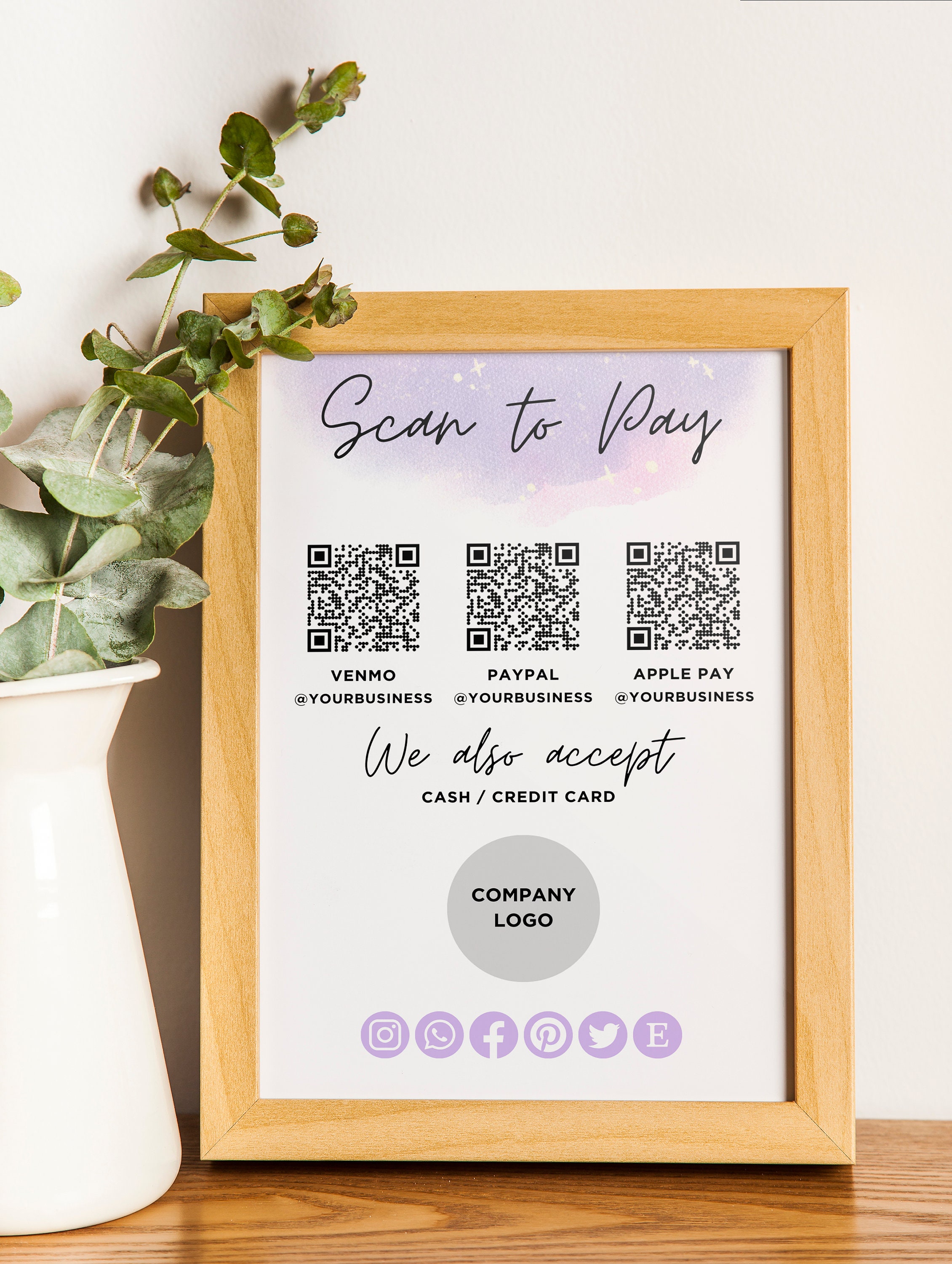 Small Business Scan to Pay Craft Show Template, Payment Sign, Scan to ...
