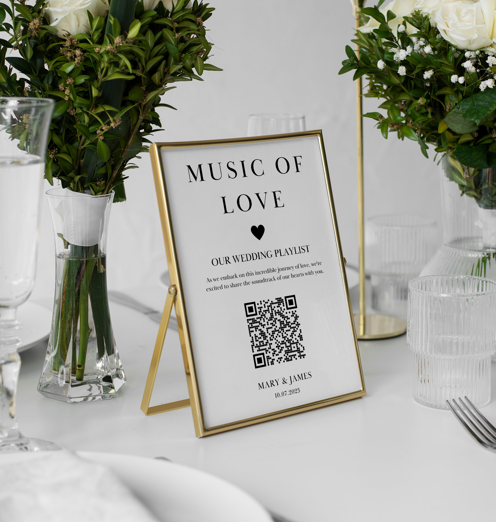 Share the Music of Love QR Code Wedding Sign, Minimal Wedding Sign ...