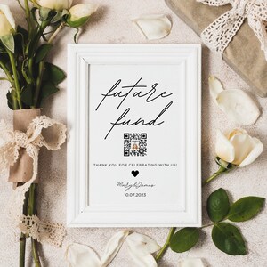 Future Fund QR Code Sign,wedding Honeymoon Fund Sign, Venmo QR Code ...