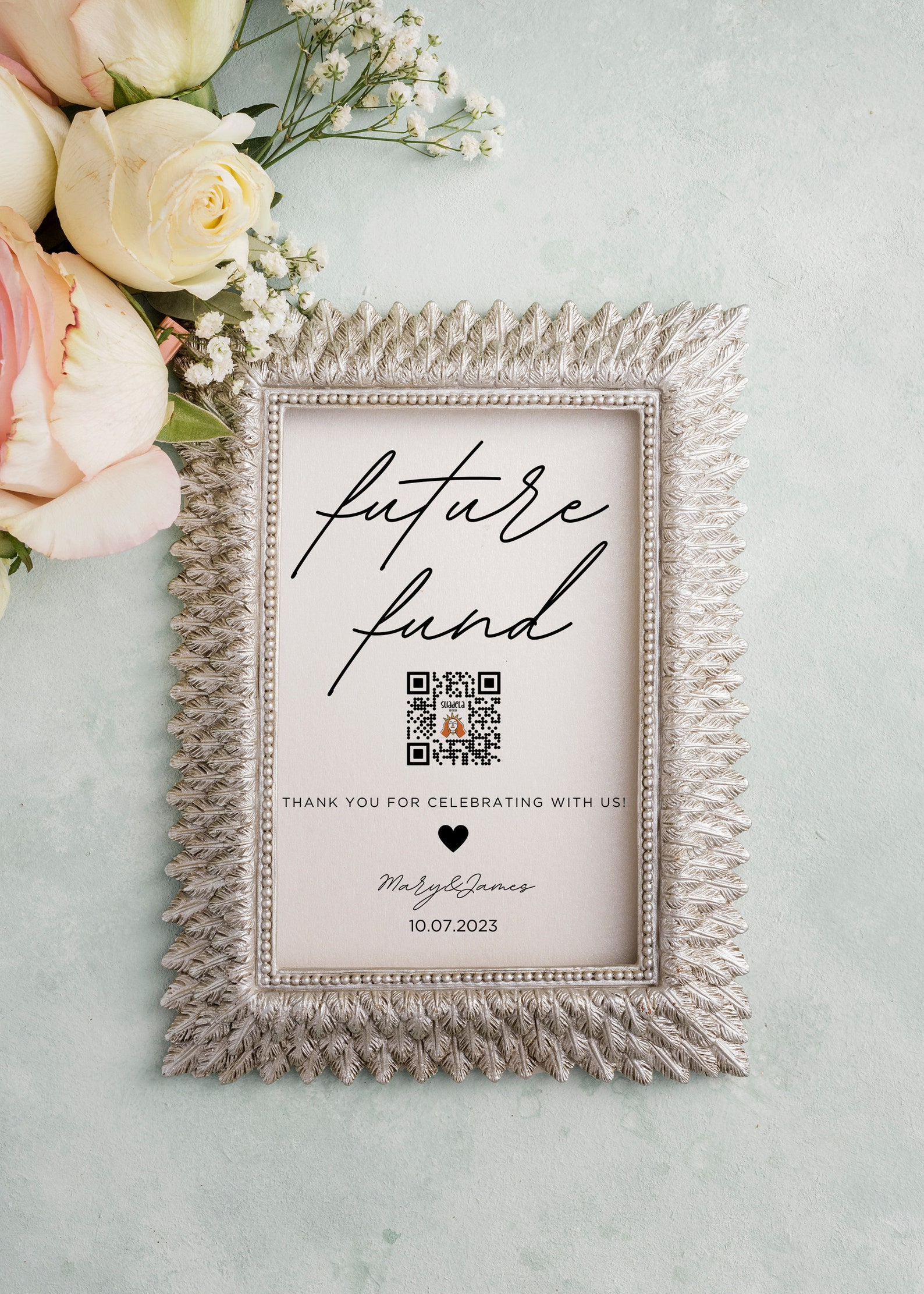 Future Fund QR Code Sign,wedding Honeymoon Fund Sign, Venmo QR Code ...