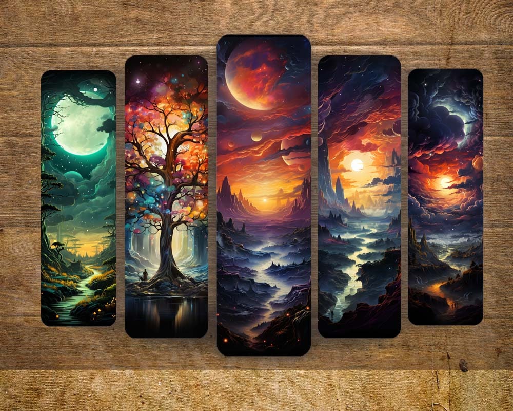 Mystical World Printable Bookmarks Digital Download PNG Bookmark Set ...