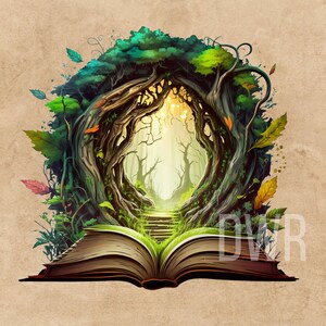 Fantasy Books Portal Clipart, Open Book Clip Art, Book Bundle PNG ...