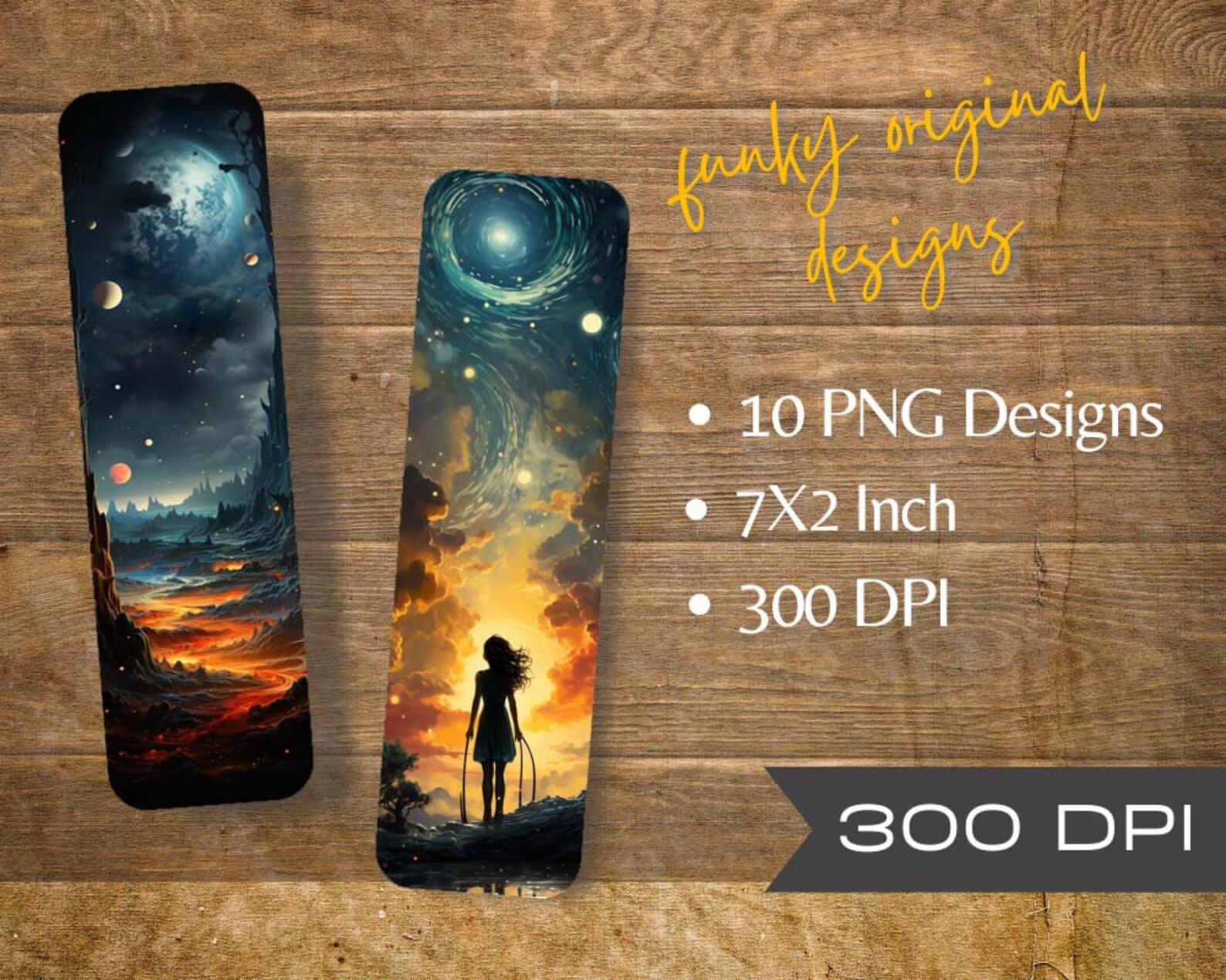 Mystical World Printable Bookmarks Digital Download PNG Bookmark Set ...