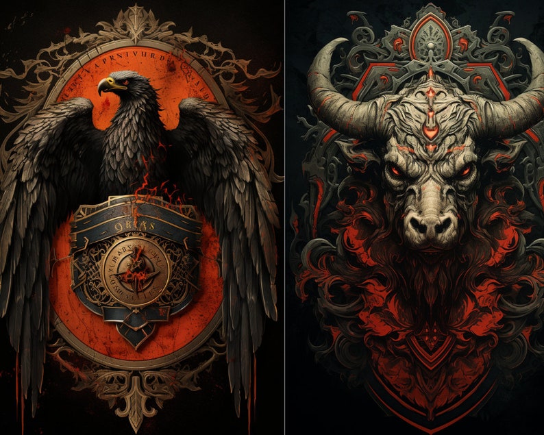 Very Scary Gothic Junk Journal Crest Bundle, 55 Mediaeval Halloween ...