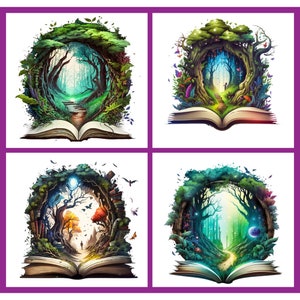 Fantasy Books Portal Clipart, Open Book Clip Art, Book Bundle PNG ...
