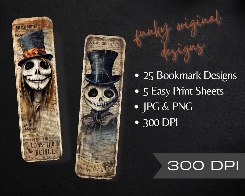 Spooky Halloween Printable Bookmarks Digital Download JPG - Etsy