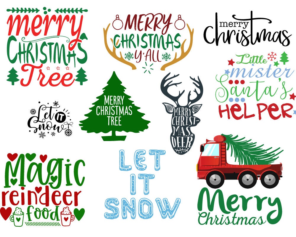 Christmas Quotes Clipart Collection Festive Holiday Graphics - Etsy