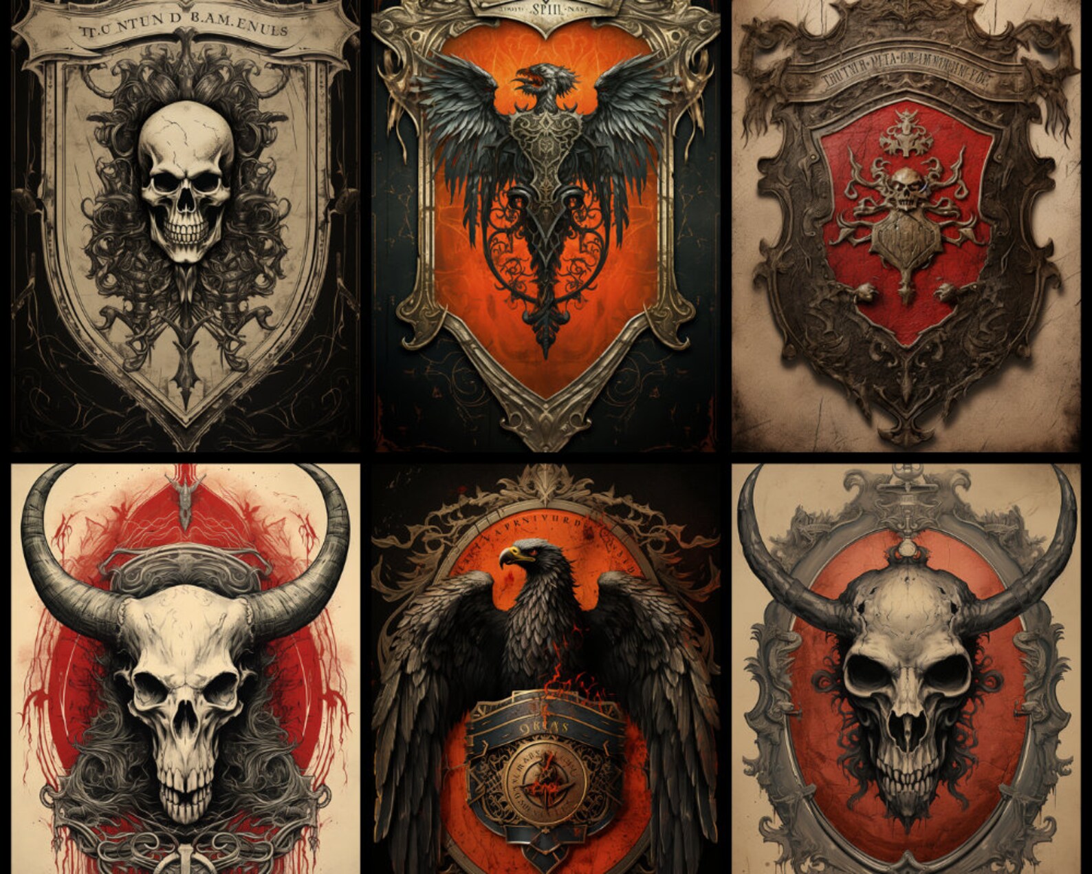 Very Scary Gothic Junk Journal Crest Bundle, 55 Mediaeval Halloween ...