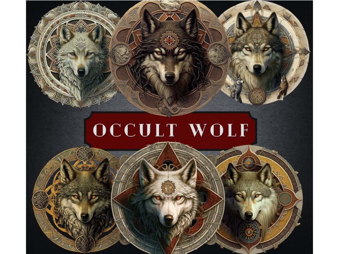 Wolf Clipart Bundle Mystical Wolf Witches Wolf Gothic Occult Junk ...