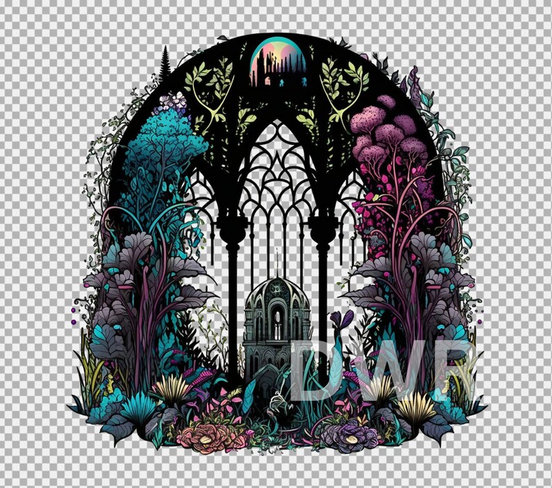 Gothic Gate Watercolor, Junk Journal Garden Gates, Homemade, Digital ...