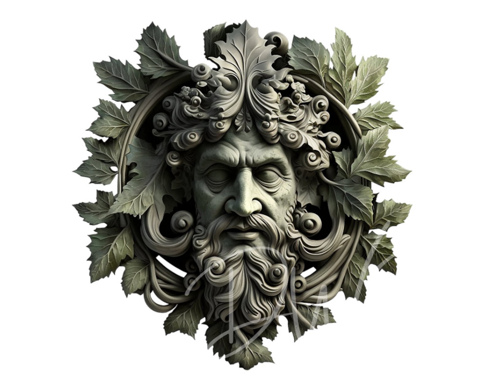 Celtic Green Man Clipart PNG, SVG, Pagan Mythology Sublimation, Foliate ...