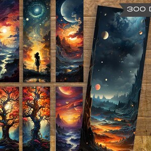 Mystical World Printable Bookmarks Digital Download PNG Bookmark Set ...