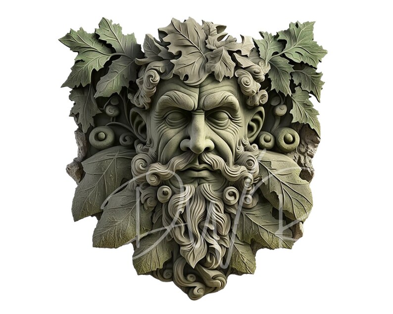 Celtic Green Man Clipart PNG, SVG, Pagan Mythology Sublimation, Foliate ...