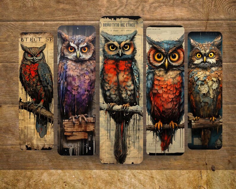 Owl Printable Bookmarks Digital Download JPG PNG Bookmark Set for ...
