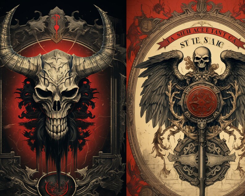 Very Scary Gothic Junk Journal Crest Bundle, 55 Mediaeval Halloween ...