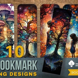 Magic World Printable Bookmarks Digital Download JPG PNG Bookmark Set ...