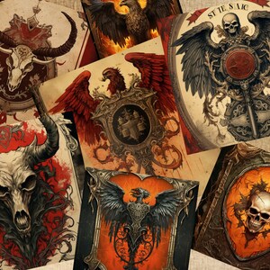 Very Scary Gothic Junk Journal Crest Bundle, 55 Mediaeval Halloween ...