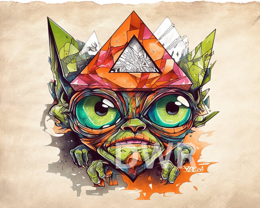 Mythical Creatures Gremlin Clipart Bundle 26 Graffiti Goblin Mischief ...