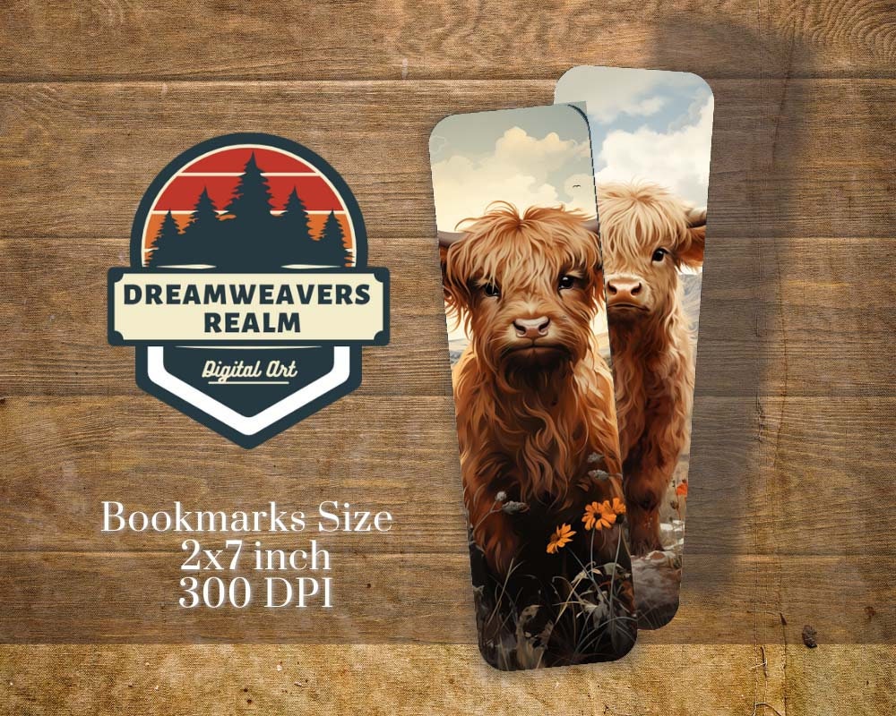 Highland Cow Printable Bookmarks Digital Download JPG PNG - Etsy