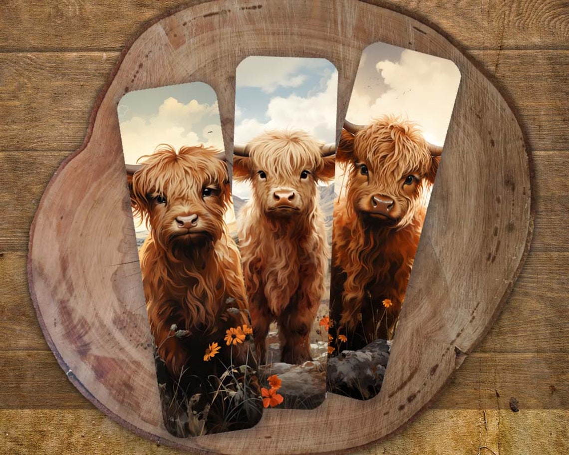 Highland Cow Printable Bookmarks Digital Download JPG PNG - Etsy