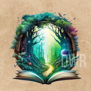 Fantasy Books Portal Clipart, Open Book Clip Art, Book Bundle PNG ...