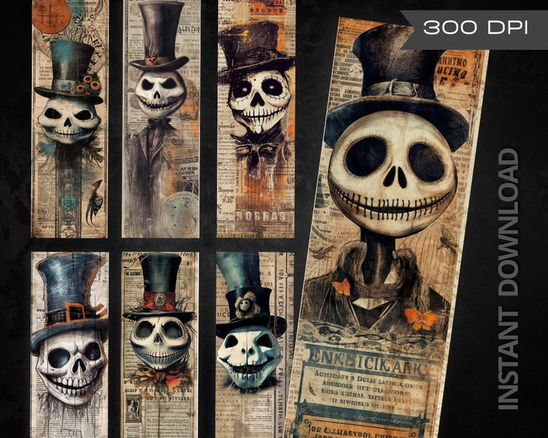 Spooky Halloween Printable Bookmarks Digital Download JPG - Etsy