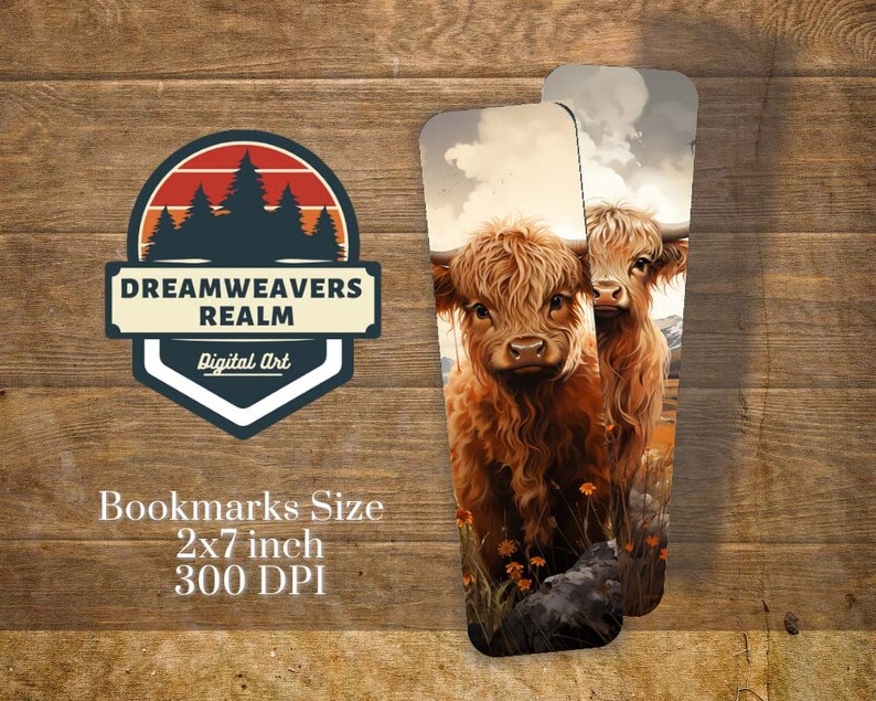 Highland Cow Printable Bookmarks Digital Download JPG PNG - Etsy