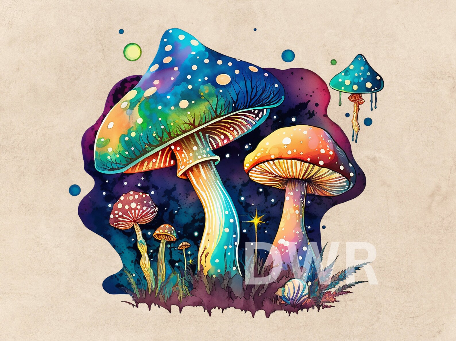 Mystical Mushroom Clipart Bundle Junk Journal Watercolor Mushrooms SVG ...
