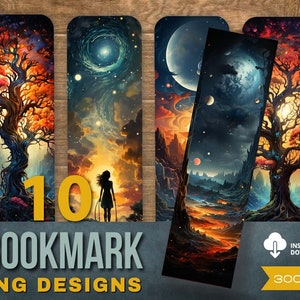 Mystical World Printable Bookmarks Digital Download PNG Bookmark Set ...