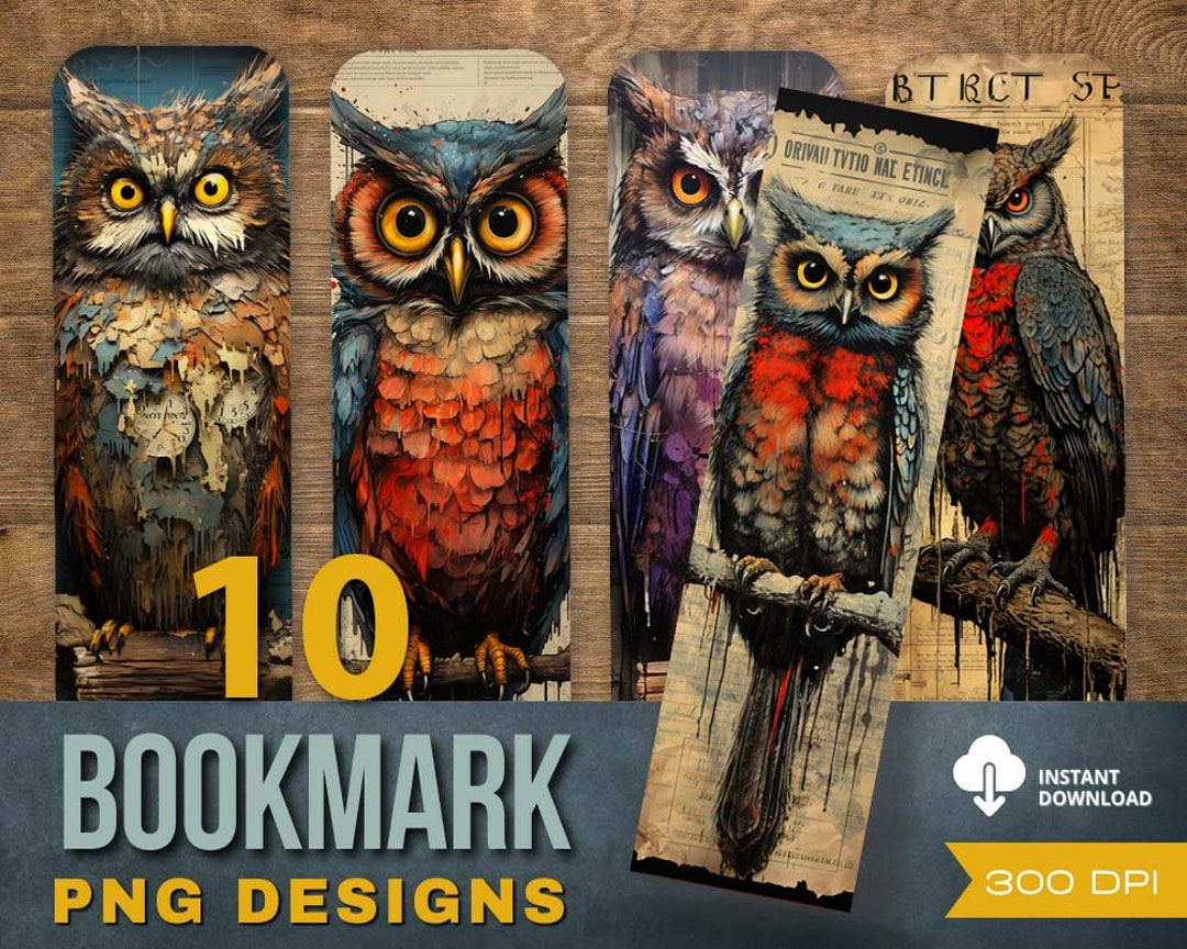 Owl Printable Bookmarks Digital Download JPG PNG Bookmark Set for ...