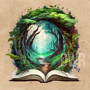 Fantasy Books Portal Clipart, Open Book Clip Art, Book Bundle PNG ...