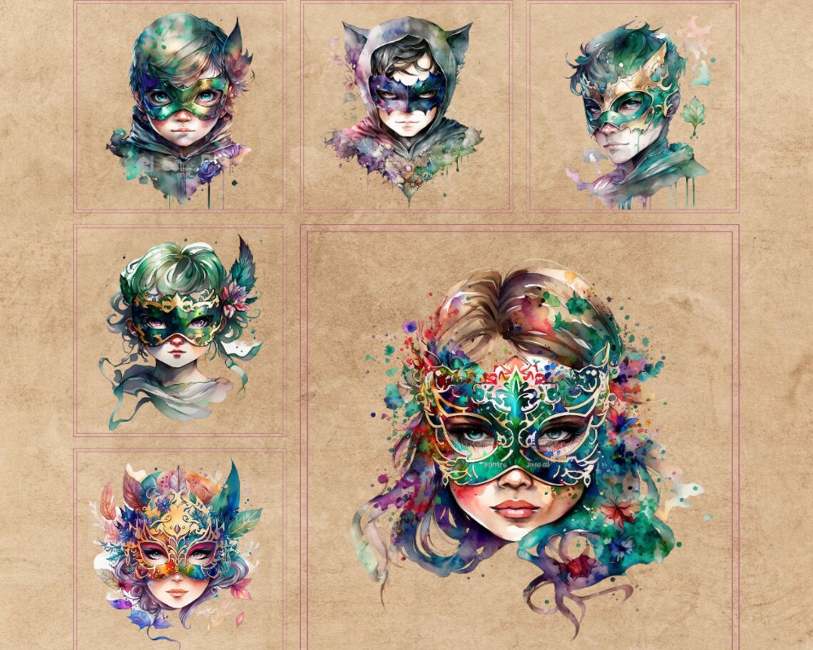 Mask Fairy Witch, Pixie Printablesl Fairy Kit, Fairy Seasons Collection ...