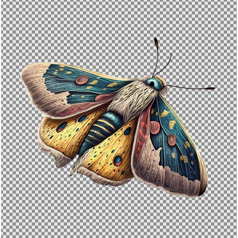 Moth Clipart Digital Moth Illustrations in Png Clip Art Format ...